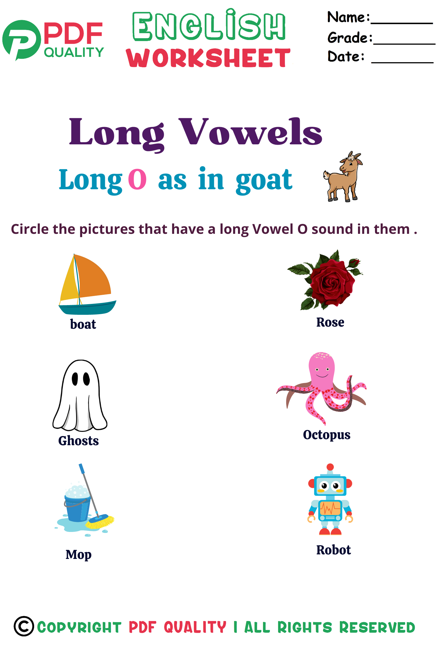 Identify The Long Vowel Sounds O Sania Library