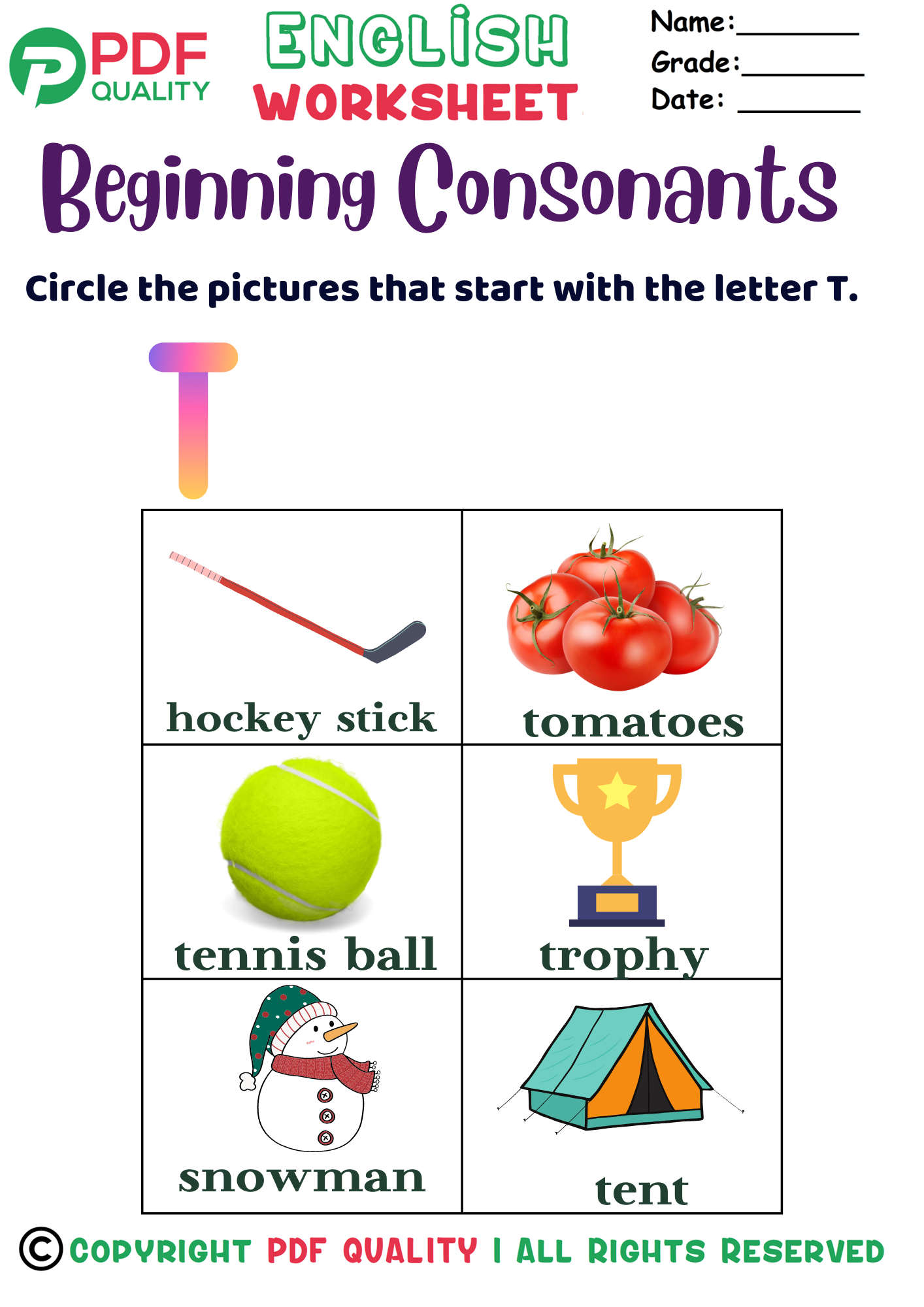 Beginning Consonants with the letter T – Sania Library