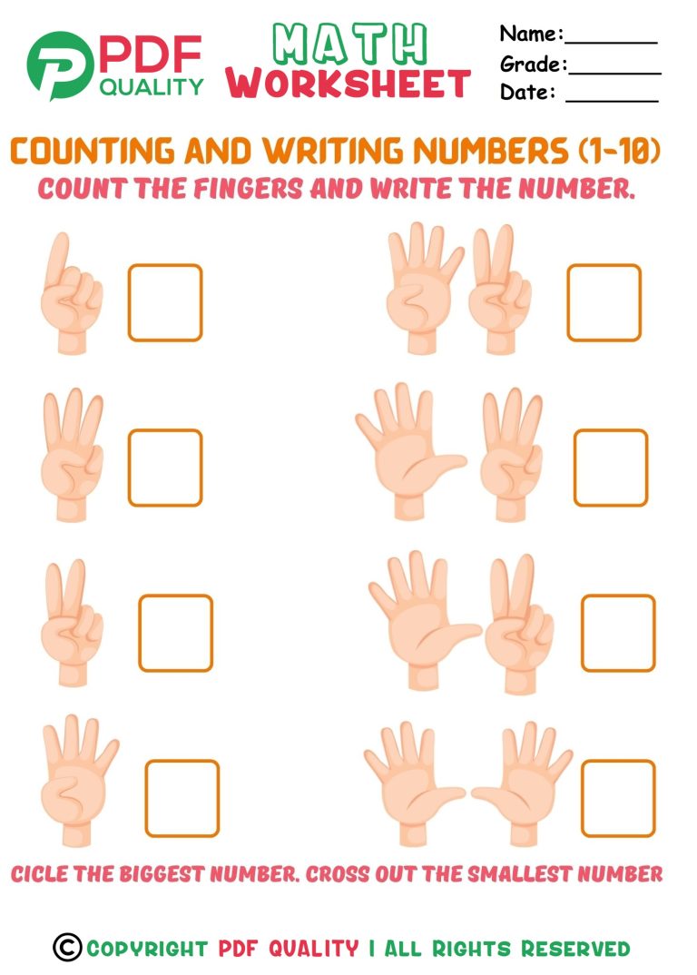 Counting and writing numbers 1 to 10(a) – Sania Library