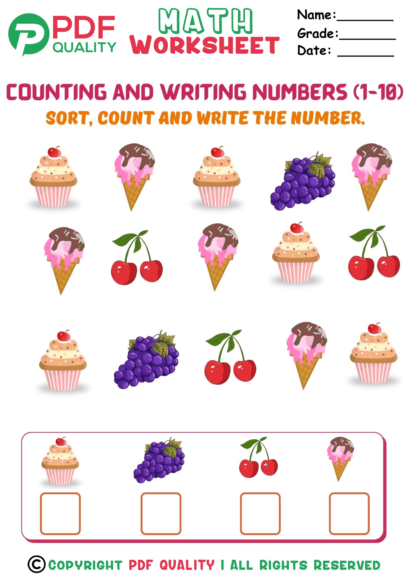 Counting and writing numbers 1 to 10(d) – Sania Library