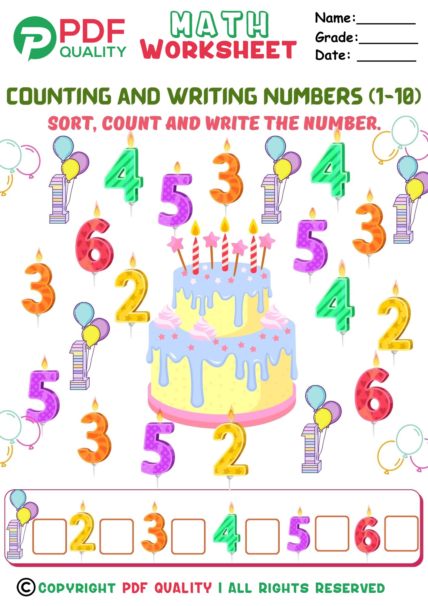 Counting and writing numbers 1 to 10(e) – Sania Library